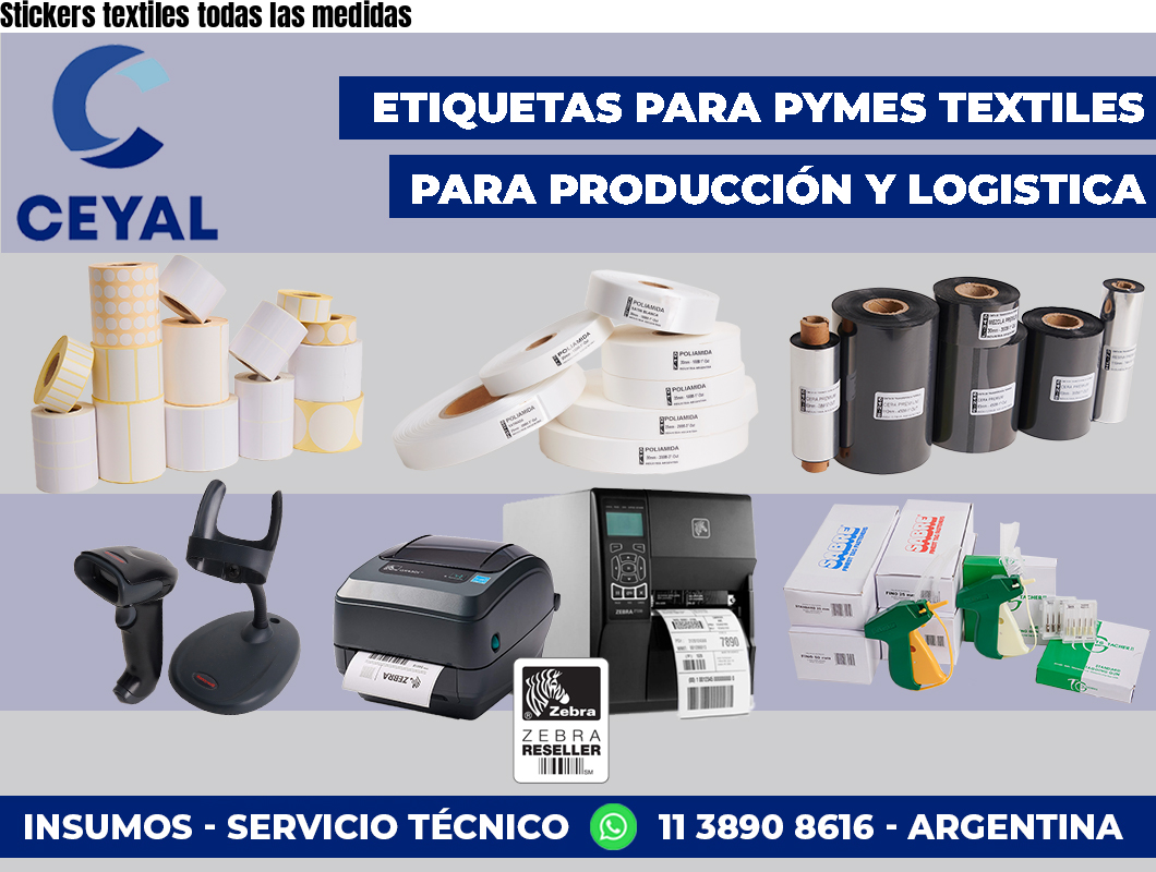 Stickers textiles todas las medidas | Venta de Etiquetas