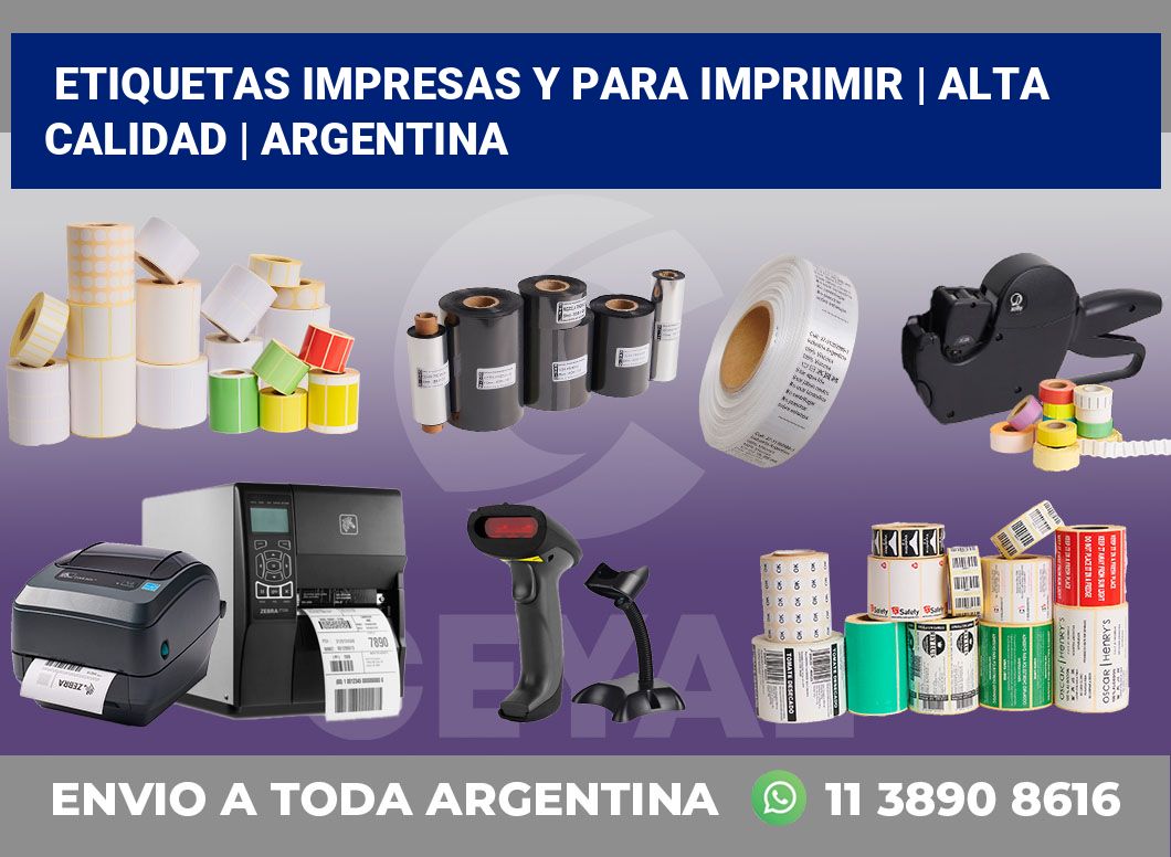 Etiquetas impresas y para imprimir | Alta calidad | Argentina | Venta ...